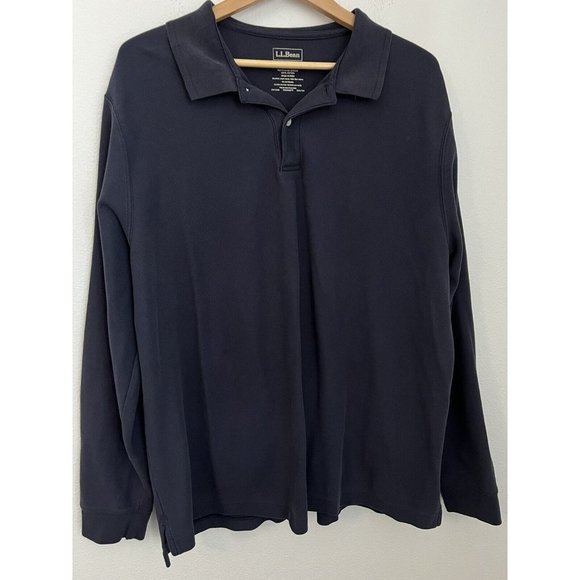L.L. Bean | Shirts | Mens Ll Bean Traditional Fit Long Sleeve Navy Blue Polo Shirt Xl Cotton ...